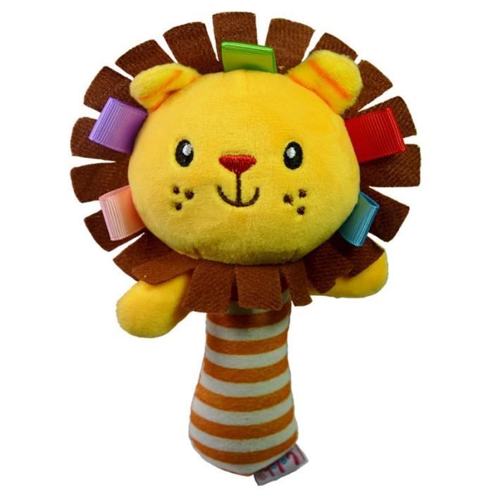 HOCHET,Lion-TA257A--Balle Hochet en Tissu avec Imprimé Animaux, Jouet ...