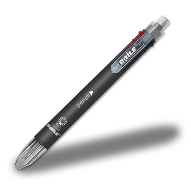 STYLO,Black-Multi-couleur--Stylo à bille multicolore 6 en 1, contient 5 ...