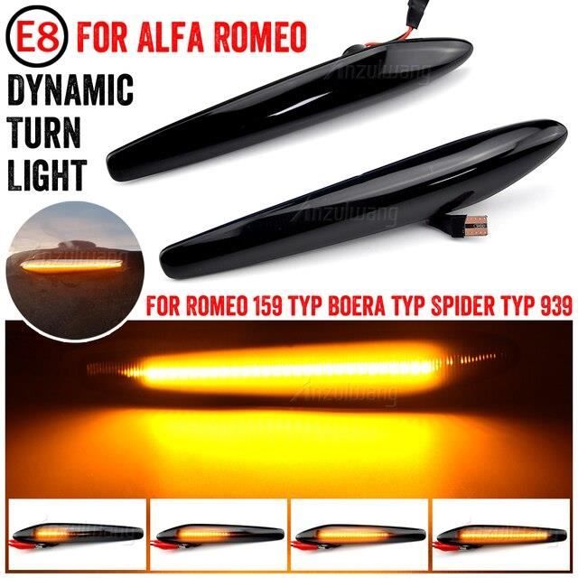 OPTIQUE DE PHARE,Smoky black--Clignotant dynamique Led pour Alfa Romeo 159 Sportwagon Brera ...