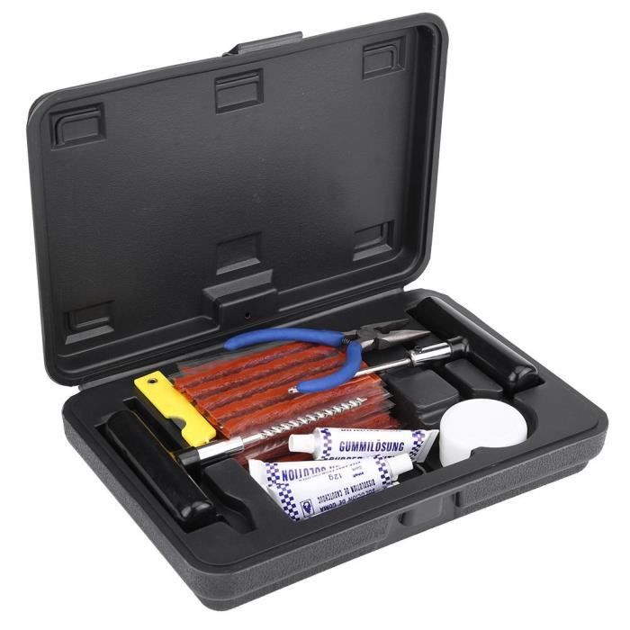 57 pcs Kit de réparation de pneus outil réparation de pneu Crevaison de ...