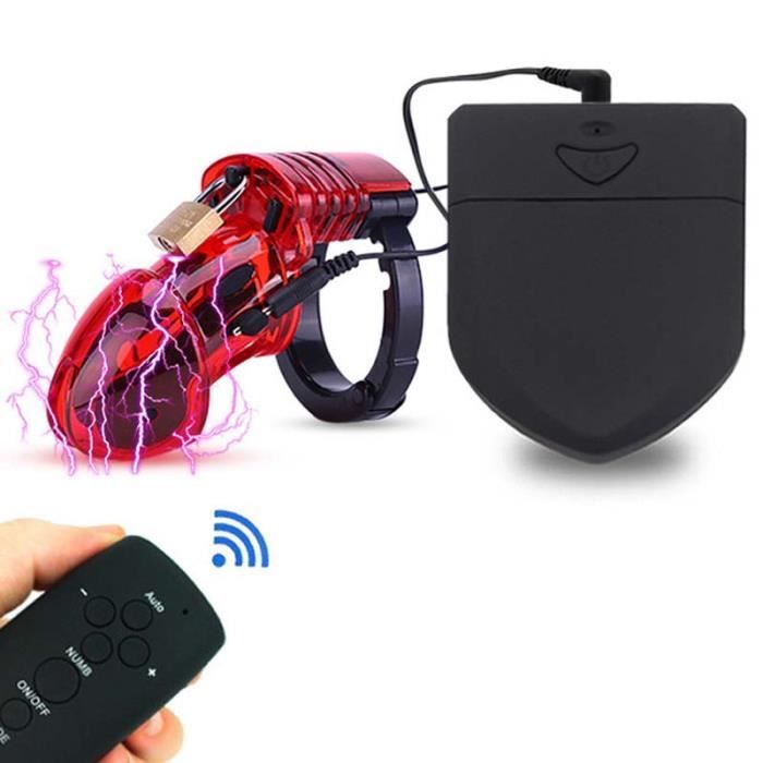 Violet - Cage de chasteté avec télécommande pour homme, jouet sexuel ...