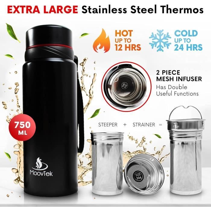 Original Bouteille Infuseur À Thé Isotherme 750Ml En Inox Thé & Fruits ...