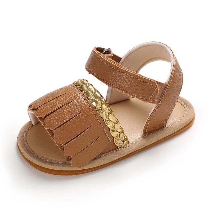 Nouveau-né bébé été sandales gland semelle souple berceau chaussures ...