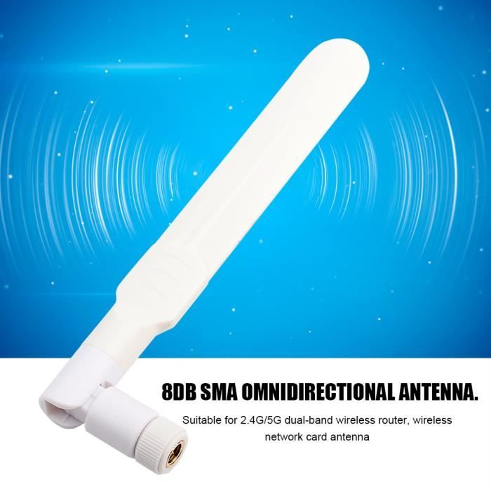 Antenne SMA 8dbi Omnidirectionnelle Dual Band 2.4G/5G/5.8G pour Carte ...