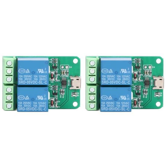 Cikonielf Module de relais USB Module de relais 2 pièces 2 canaux 5V ...