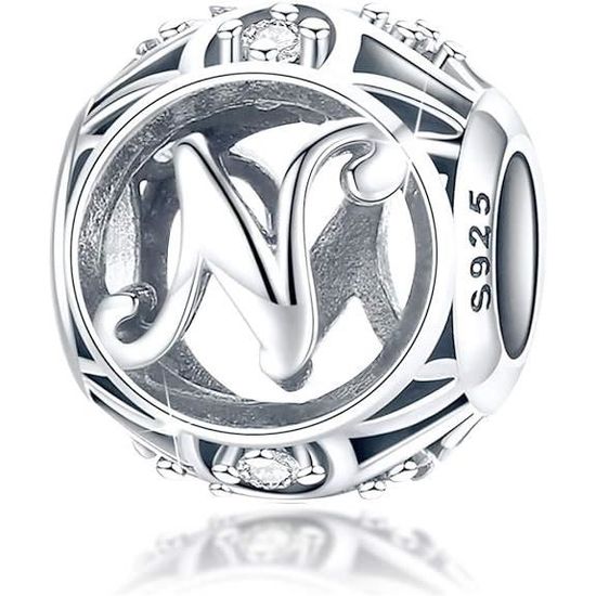 Charm - FOREVER QUEEN - Lettre N - Argent Sterling 925 - 5A Zircone - Femme Argent - Achat ...