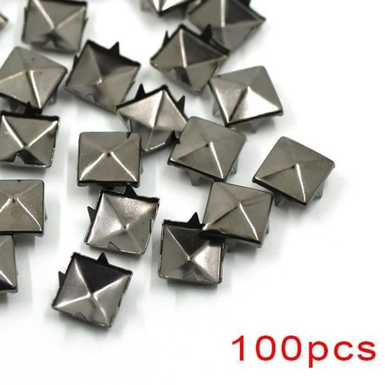 RIVET,Square Black-9mm--Rivets carrés à 4 griffes pour Jeans et ...