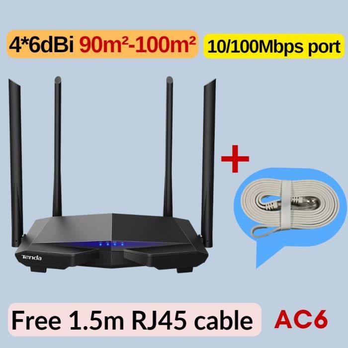 1 000 Mbps AC6 - Tenda-Routeur Wi-Fi AC1200 2.4G 5 mesurz, bi-bande, prolongateur de portée ...