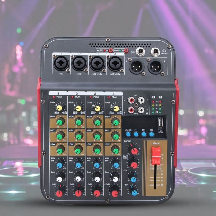 Portable 4 Channel Mixer Audio Sound Board Console System Professional ...