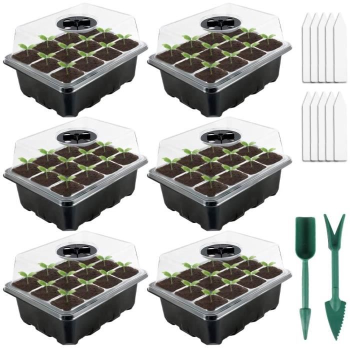Kit de Mini Serre pour semis,Lot de 6 Bac à semis,Démarrage pour ...