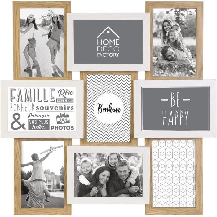 Cadre Photo Multiple Pele-Mele 9 Vues Bois Et Blanc Deco Souvenir[p527 ...