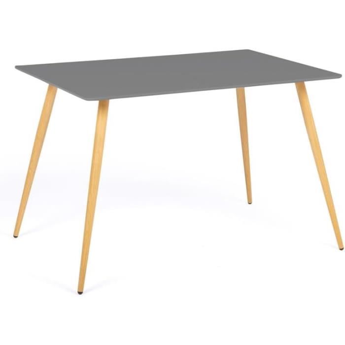 Table à Manger scandinave Rectangle SARA 6 Personnes Grise Anthracite ...