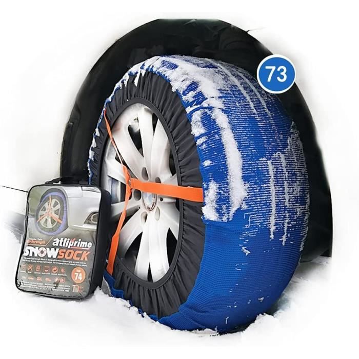 LI-Atlichain SB73 Lot de 2 chaînes à neige antidérapantes en tissu pour ...