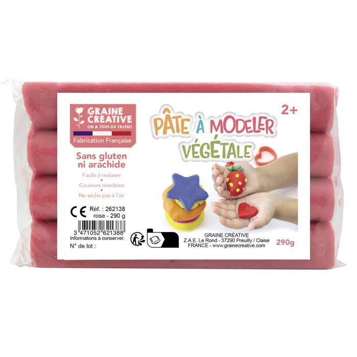 Pâte à modeler végétale DTM Rose - Réutilisable à l'infini - 290g ...
