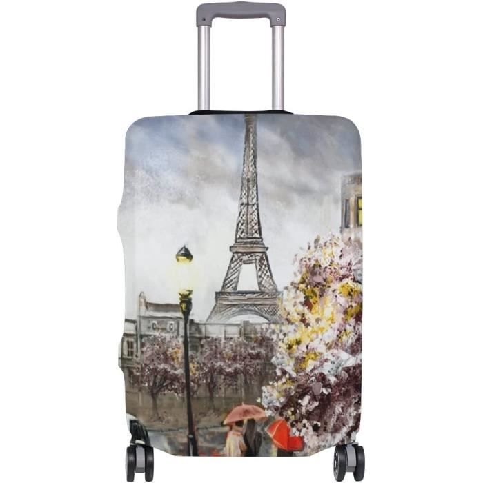 Pour14 - L - Juste de valise de voyage Tour Eiffel Paris avec fleurs ...