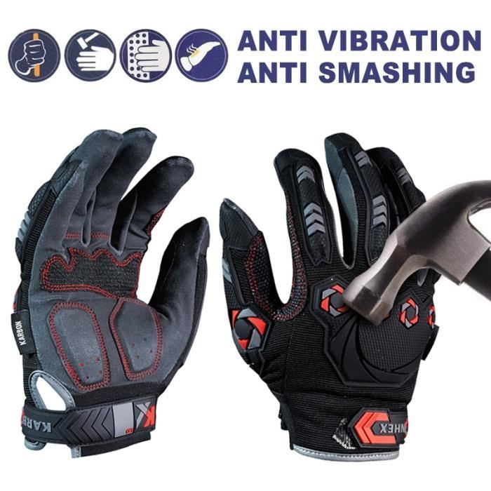 Taille M - gants de travail Anti-vibrations et chocs, mécanique Anti ...