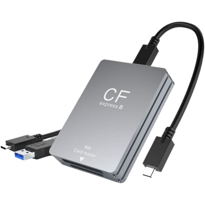 Lecteur de Carte SD CFexpress Type B 2 en 1 Lecteur CFexpress USB 3.2 10 Gbit-S Double ...