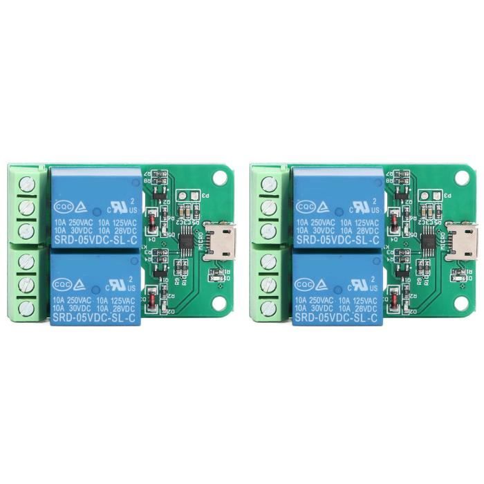 Cikonielf Module de relais USB Module de relais 2 pièces 2 canaux 5V ... Cikonielf Module de relais USB Module de relais 2 pièces 2 canaux 5V ...