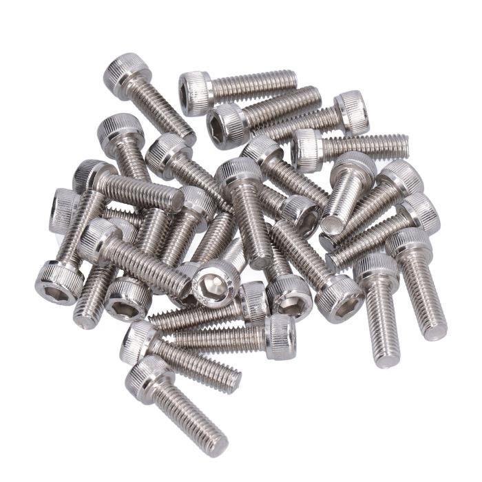 EJ.life Boulons à vis M6 30 pièces M6 boulons à vis en acier inoxydable 304 A2-70 ensemble de ...