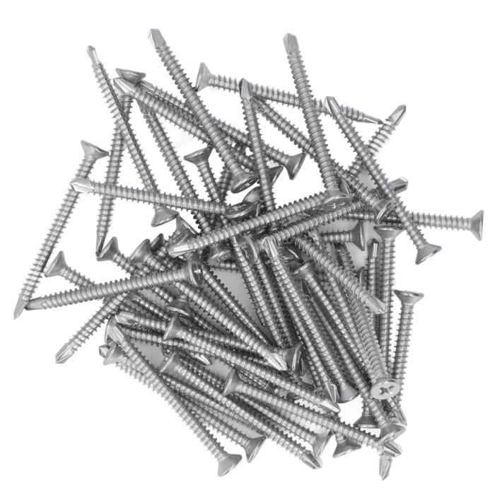 Fdit Assortiment de vis autoperceuses 200 pièces vis auto-perceuse tête fraisée en acier ...