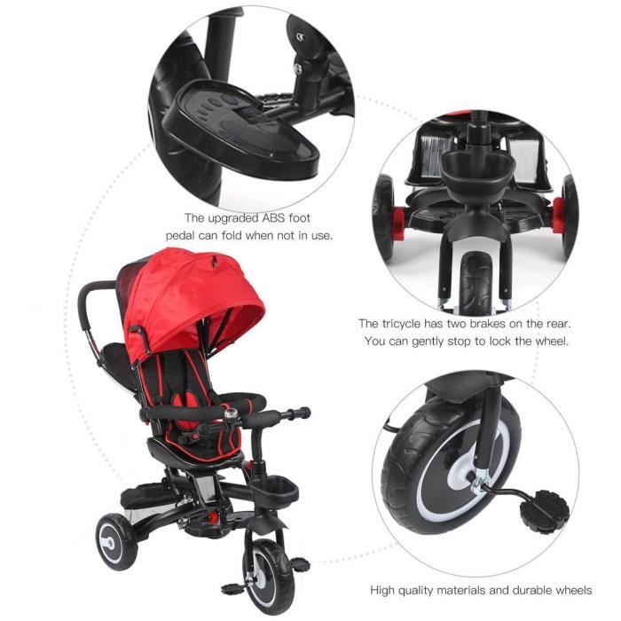 Tricycle bébé Poussette de Bébé Légère Pliante Portable Tricycle ...