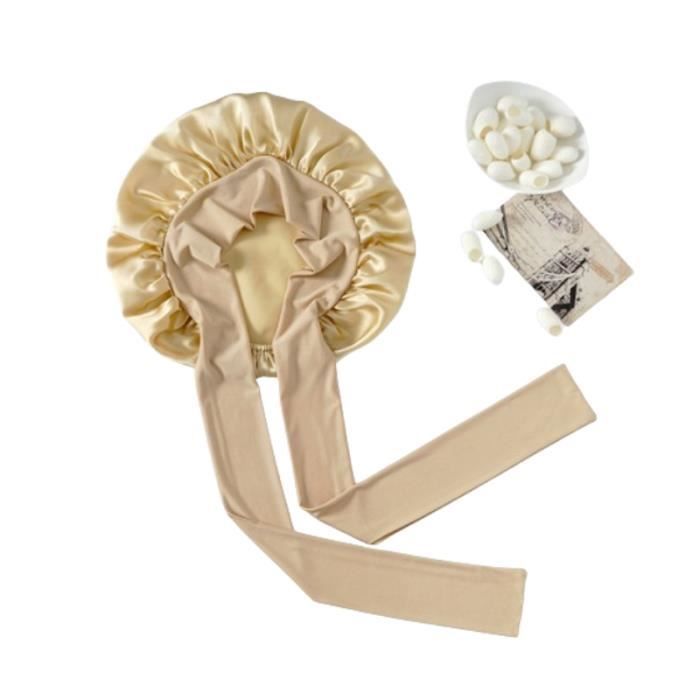 Bonnet de nuit - INF - Soie de mûrier - Grand bonnet en satin - Couleur ...