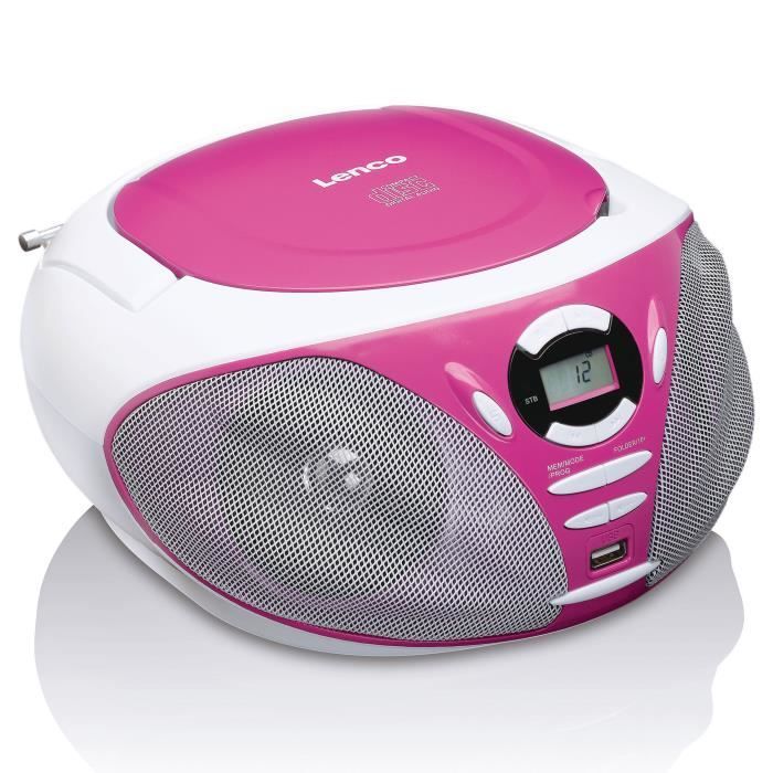 Radio portable CD MP3 USB - Lenco SCD-300PK - Rose - Cdiscount TV Son Photo