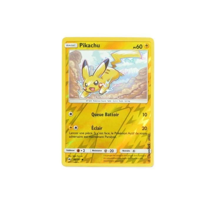 Carte Pokémon Pikachu 60 PV - Reverse 40-147 SL3 - Ombres Ardentes NEUF ... Carte Pokémon Pikachu 60 PV - Reverse 40-147 SL3 - Ombres Ardentes NEUF ...