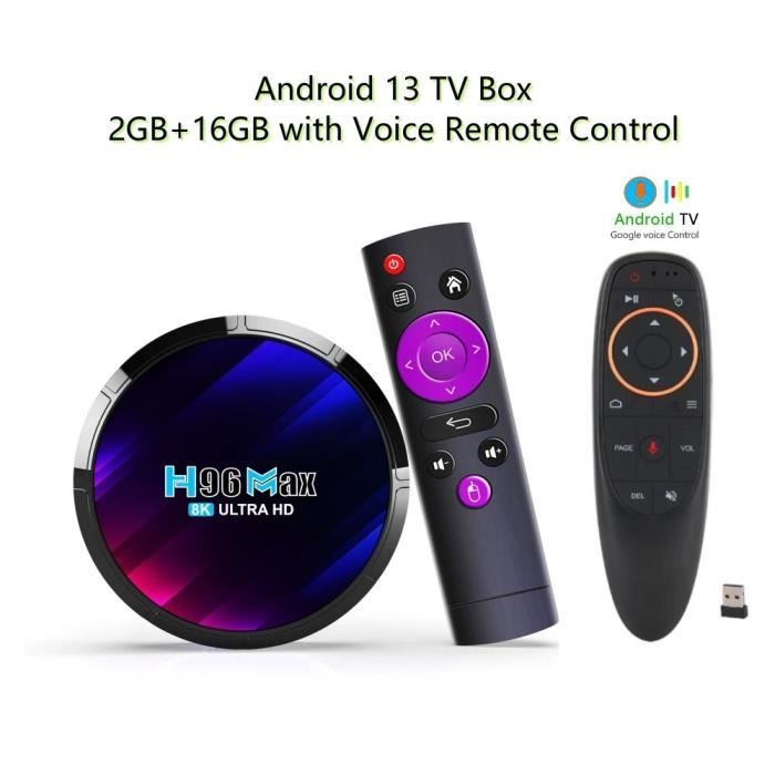 Boîtier Smart TV Android 13 - RNCYN - H96 Max - 8K - Wifi 6 - 3D ...