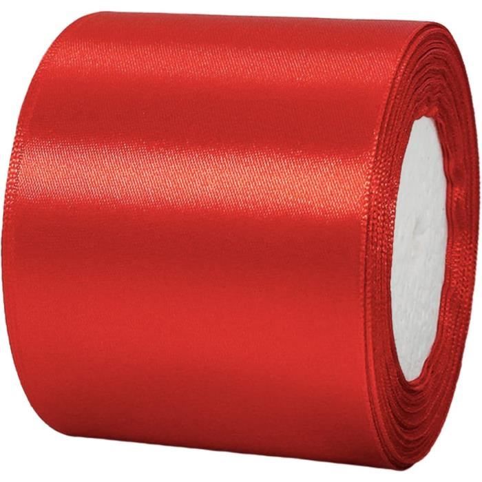 Ruban de satin rouge à large bord, 22 m, double face, en polyester, 75 ...