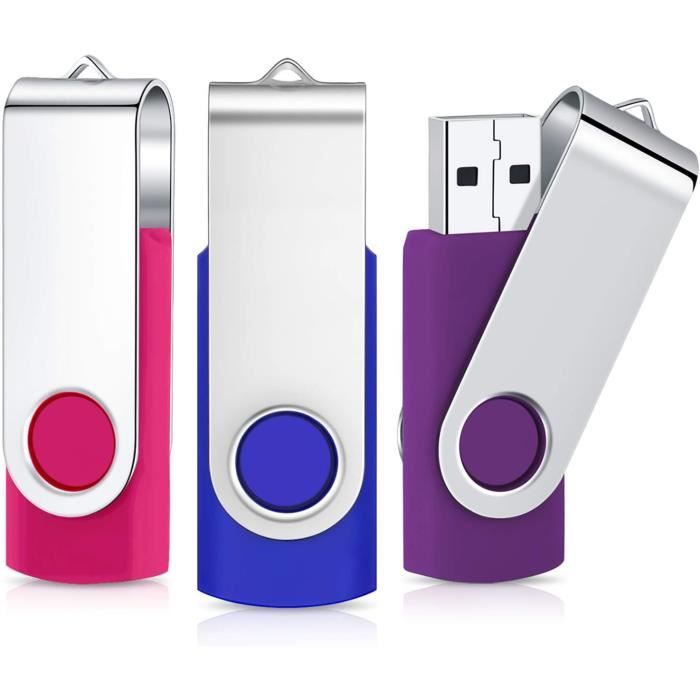 Clé USB 4 Go Lot de 3 Cle USB 2.0 Memory Stick Stockage Disque Rotatif ...