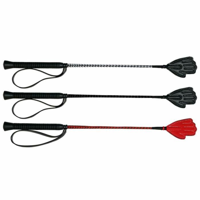 Cravache en nylon tressé claquette en forme de mai Tattini - rouge/noir ...