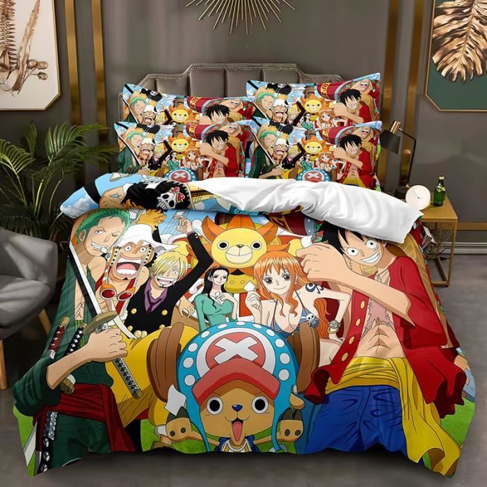 Animé Chopper Zoro Sanji Comfy One Piece Luffy 1 Housse De Couette Et 2