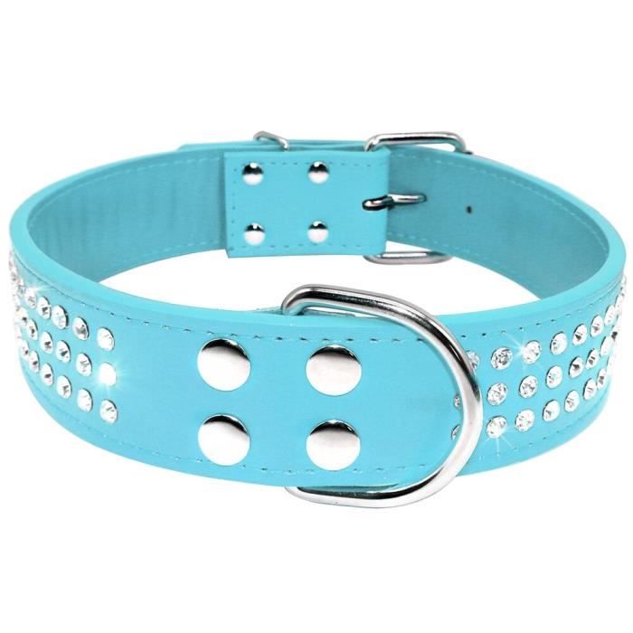 Colliers de luxe en cuir strass pour chiens, rose, cristal, diamant ...