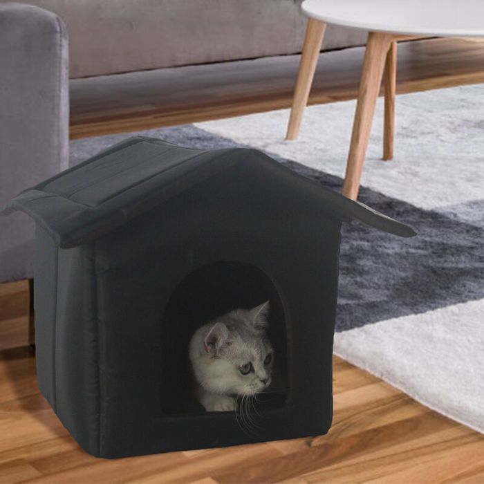 Maison Chat Extérieur Oxford Imperméable, Tente Pliable, Abri Chaud ...