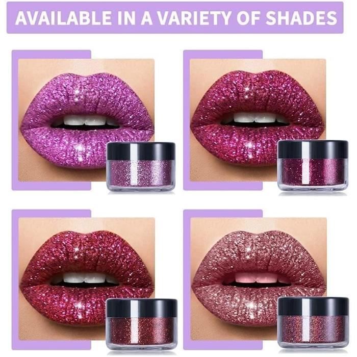 Glitter Lip Kit 4 couleurs Glitter Lip Kit Glitter Lipstick Shiny Diamond et Metallic Lip Glitter Makeup Lipstick Cdiscount Au quotidien