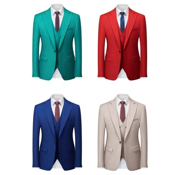 Costume Homme Mariage Slim Fit 3 Pièces Cérémonie Vetement Business ...