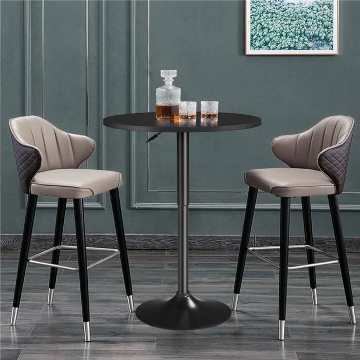 Yaheetech Table de Bar Ronde Table Haute Cuisine Mange-debout avec ...