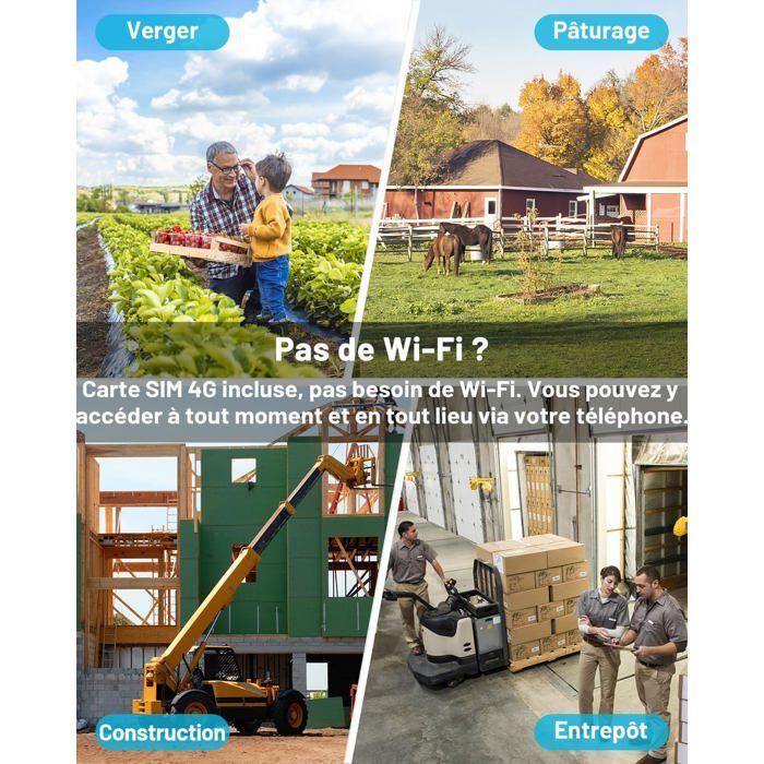 GENBOLT 4G LTE Caméra Surveillance Extérieure avec Carte Sim, Double ...