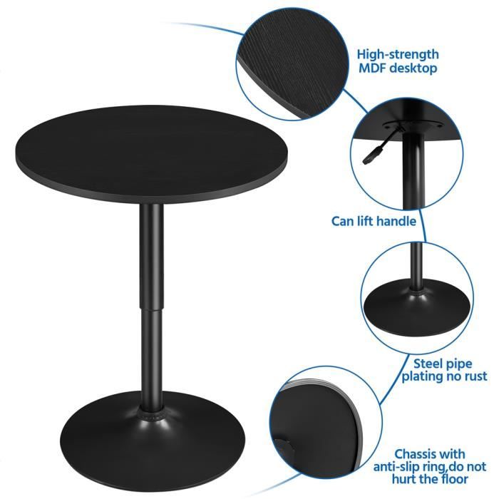 Yaheetech Table de Bar Ronde Table Haute Cuisine Mange-debout avec ...