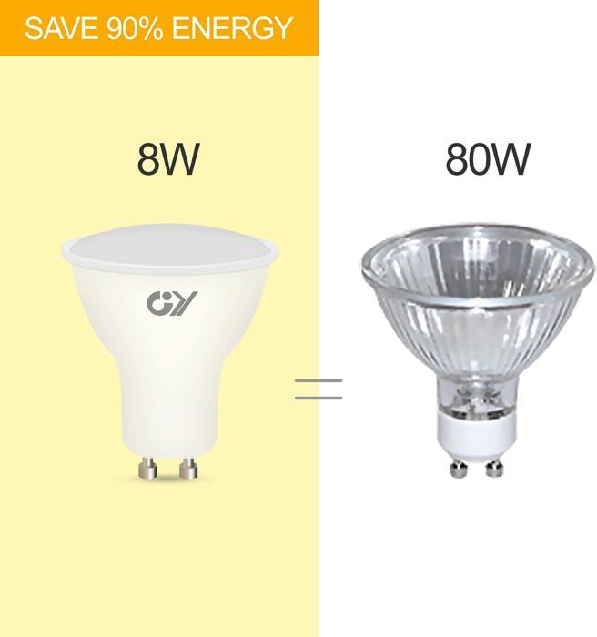 Lot de 6 Ampoules LED GU10 8W quivalent 80W 800 lumens Blanc Neutre ...