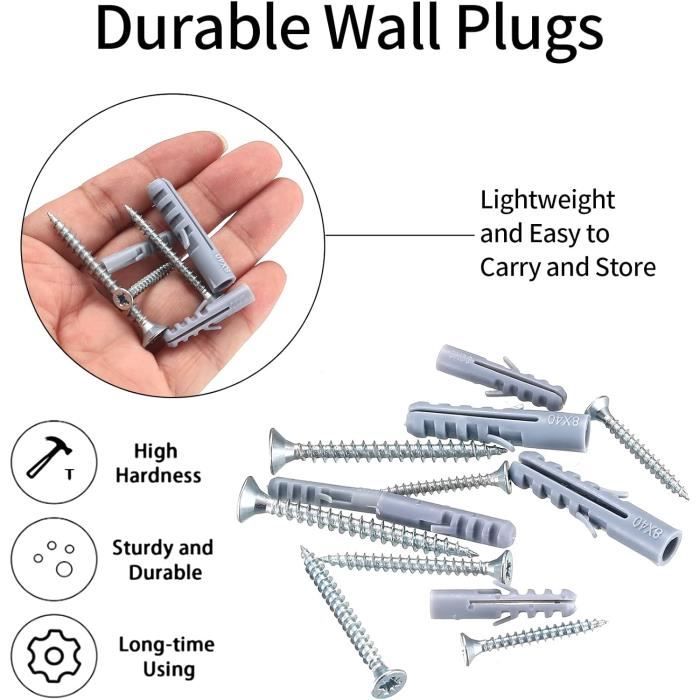 164 Pièces Kit Vis Et Chevilles Murales (82 X Ancrage D'Expansion, 82 X ...