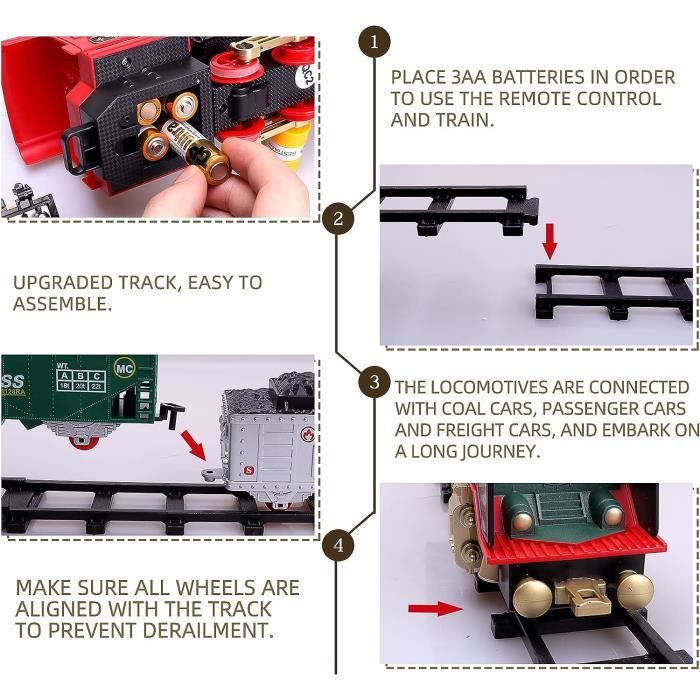 Train Jouet pour Enfants, Circuit Train Electrique avec Fumé, Lumières ...