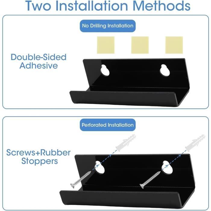 Support Vinyle Mural, 4 Pièces Étagère Murale pour Vinyles en Acrylique ...