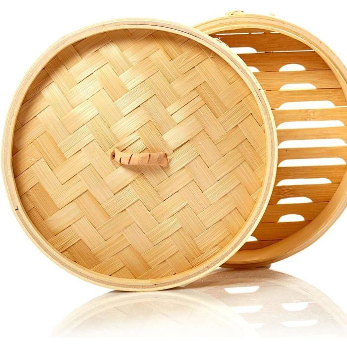 Cuiseur vapeur en bambou - KAL - Cuiseur Vapeur Chinois En Bambou 25,4 ...