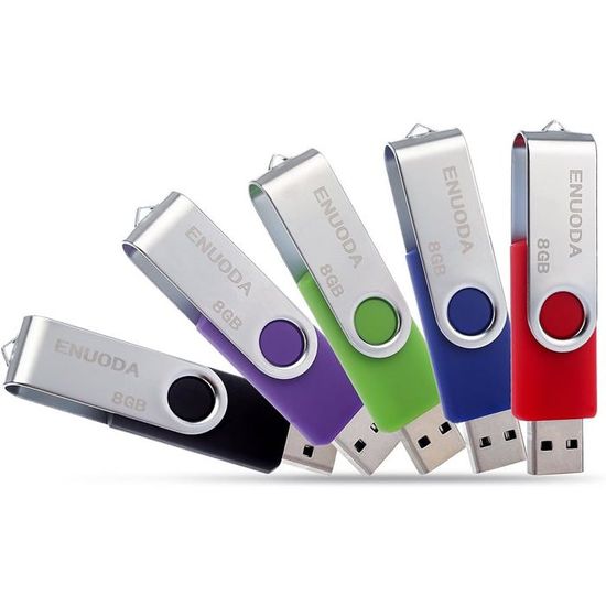 YSFMODE-Lot De 5 Clé Usb 8 Go Usb 2.0 Flash Drive Stockage Rotation ...