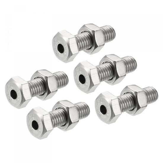 Lot de 5 boulons à vis creux M5 x 16 mm avec écrous, en acier ...