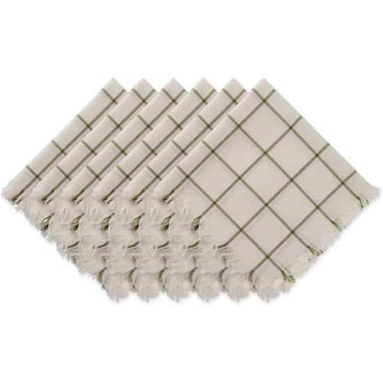 Basic Check Collection Lot De 6 Serviettes De Table Vert Ventana[n5348 ...