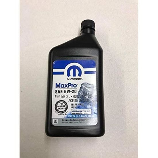 Huile moteur 5W20 authentique 0,946L 68218890AB MS6395 FLU2 [213 ...