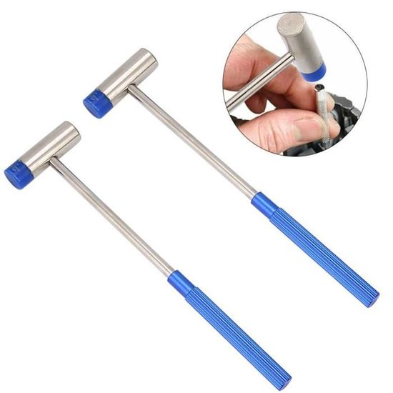 Qiilu Marteau de montre 2 pièces Mini poignée en aluminium tête ronde bricolage montre outil de ...